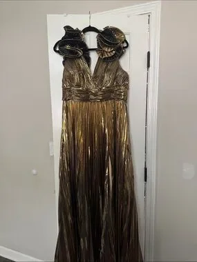 Mac Duggal | Dresses | Mac Duggal Gold Gown | Poshmark
